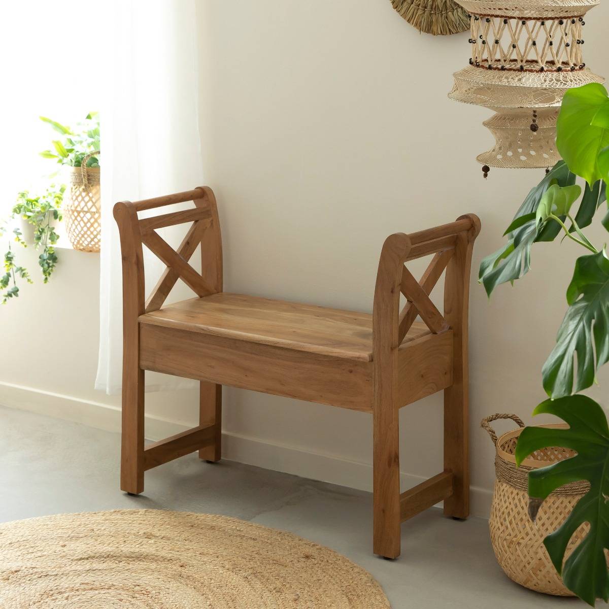 Petit Banc En Bois D acacia Isolde Made In Meubles Petit Banc En Bois D acacia Isolde Made In Meubles