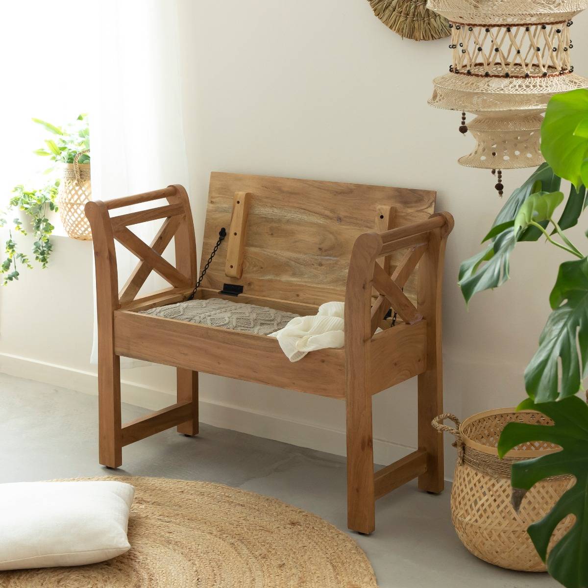 Petit Banc En Bois D acacia Isolde Made In Meubles Petit Banc En Bois D acacia Isolde Made In Meubles