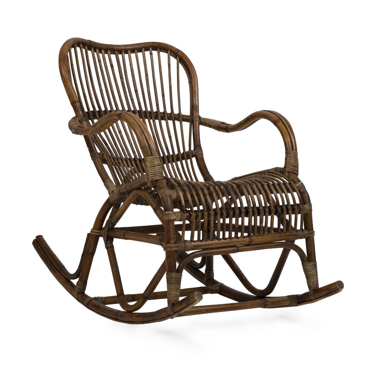 Rocking-chair vintage en rotin - Made in Meubles