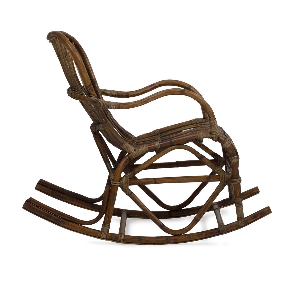 Rocking-chair vintage en rotin - Made in Meubles