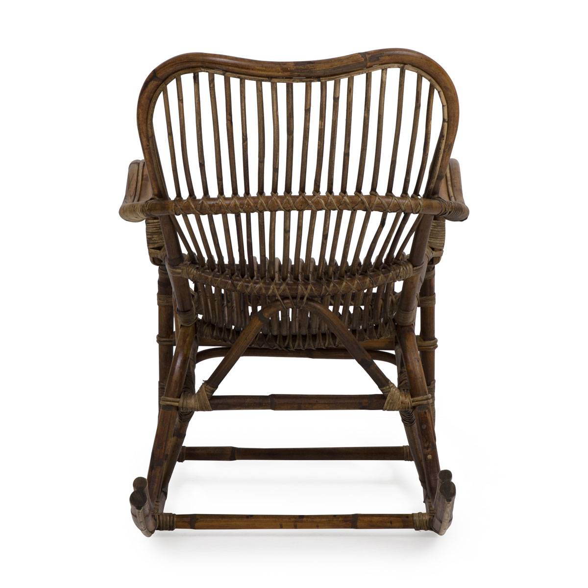Rocking-chair vintage en rotin - Made in Meubles